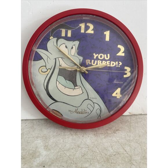Disney | Wall Decor | Vtg Sunbeam Quartz Disney Aladdin Wall Clock You ...